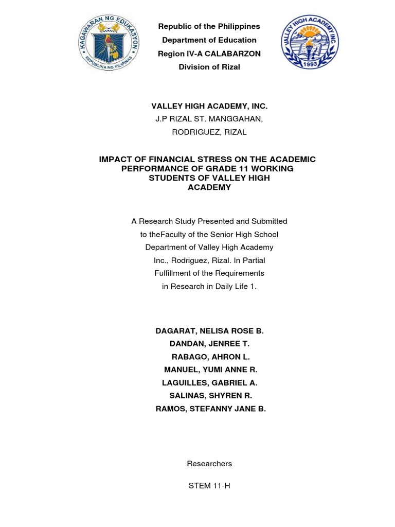 Impact of Financial Stress On Working Students' Academic Performance ...