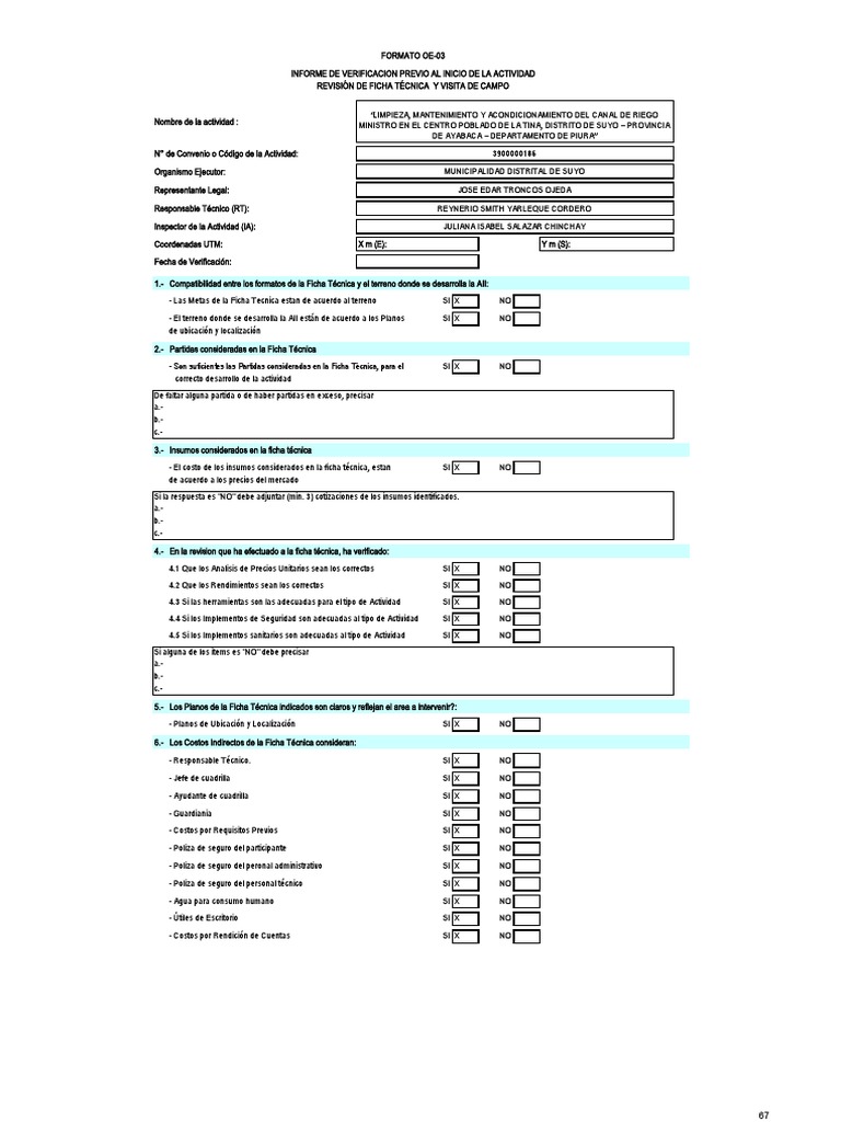 Trabaja Peru Formatos Oe (1) | PDF
