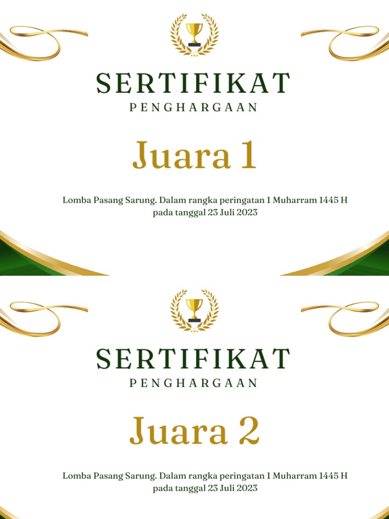 Sertifikat Juara | PDF