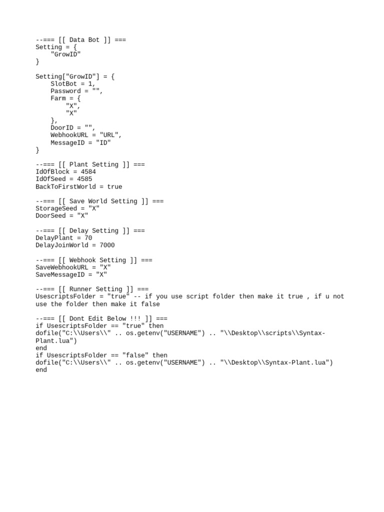 Planting Script Configuration Guide | PDF