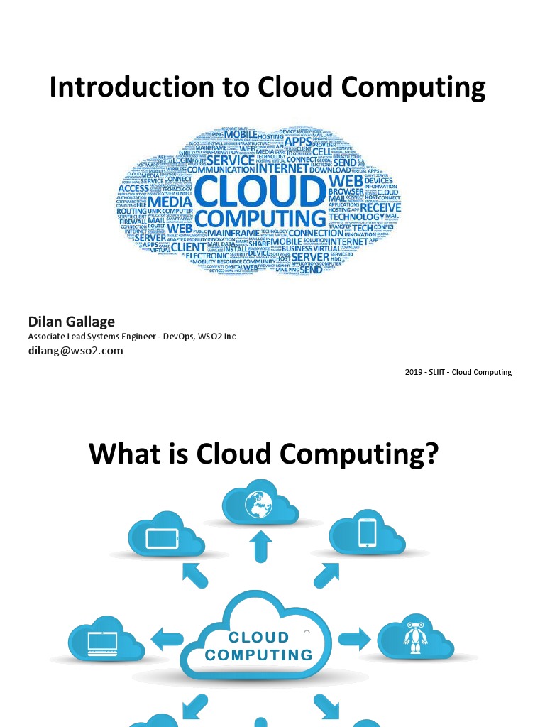 SLIIT - 2019 - 01 - Introduction To Cloud Computing | PDF | Client–Server Model | Cloud Computing