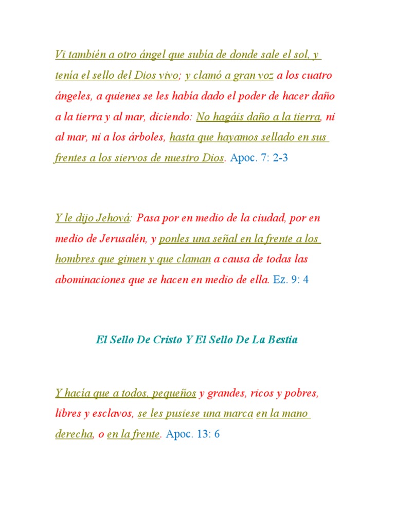El Sello de Cristo Y El Sello de La Bestia | PDF | Número de la bestia ...