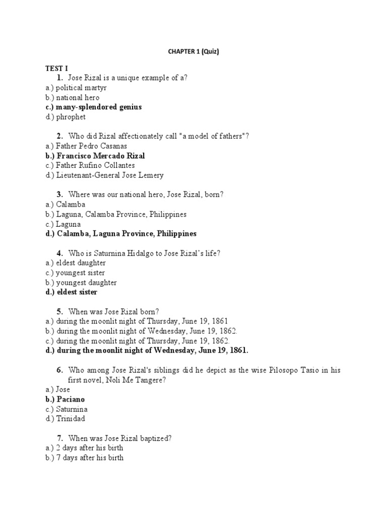 CHAPTER 1 Quiz | PDF | Philippines