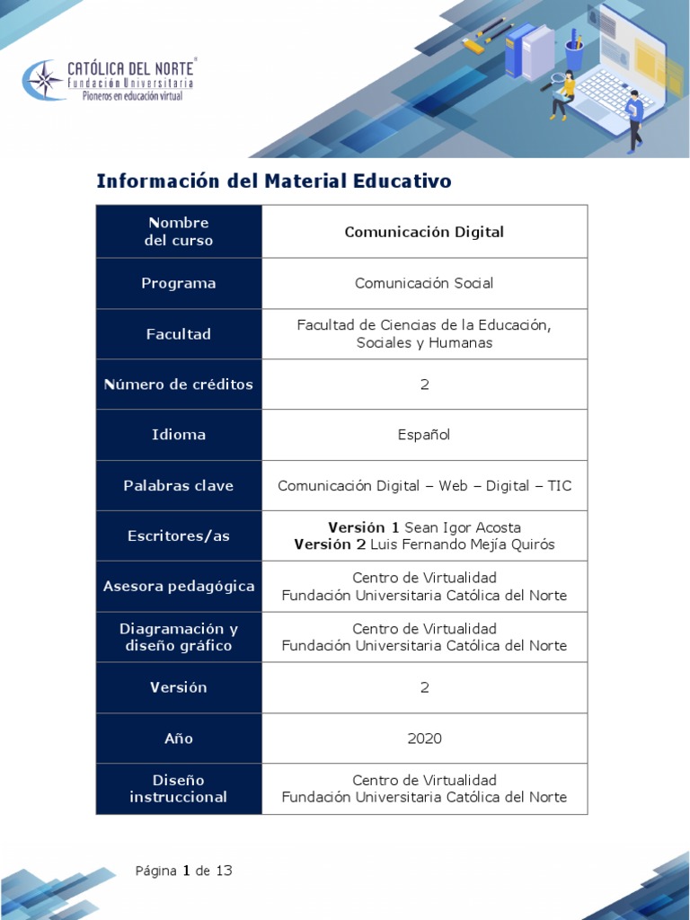 Programa Comunicación Digital | PDF | Evaluación | Aprendizaje