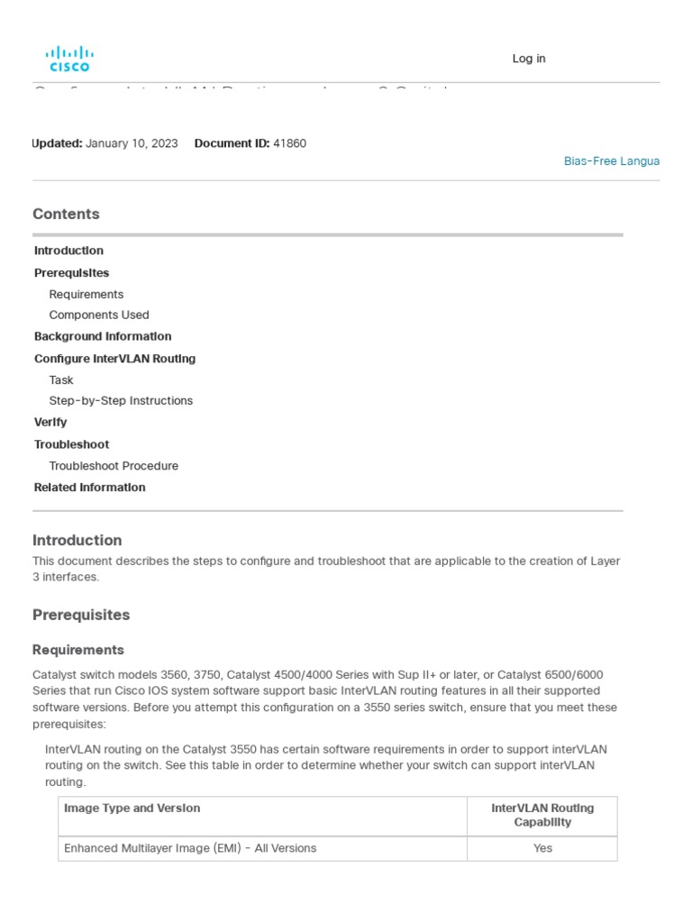Configure InterVLAN Routing On Layer 3 Switches - Cisco | PDF | Router ... Configure InterVLAN Routing On Layer 3 Switches - Cisco | PDF | Router ...