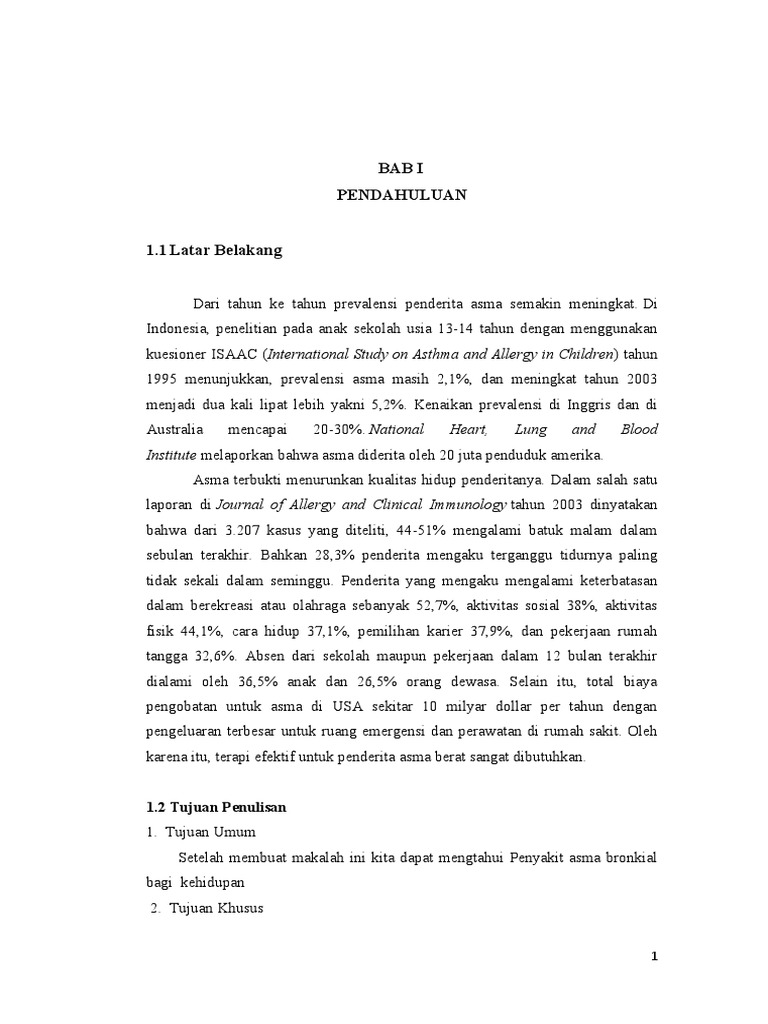 Makalah Penyakit Asma | PDF | Pengembangan Diri | Sains & Matematika