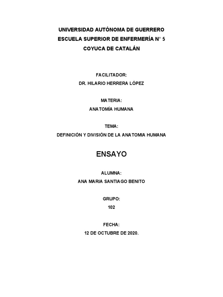 Definición y División de Anatomía Humana | PDF | Mano | Piel