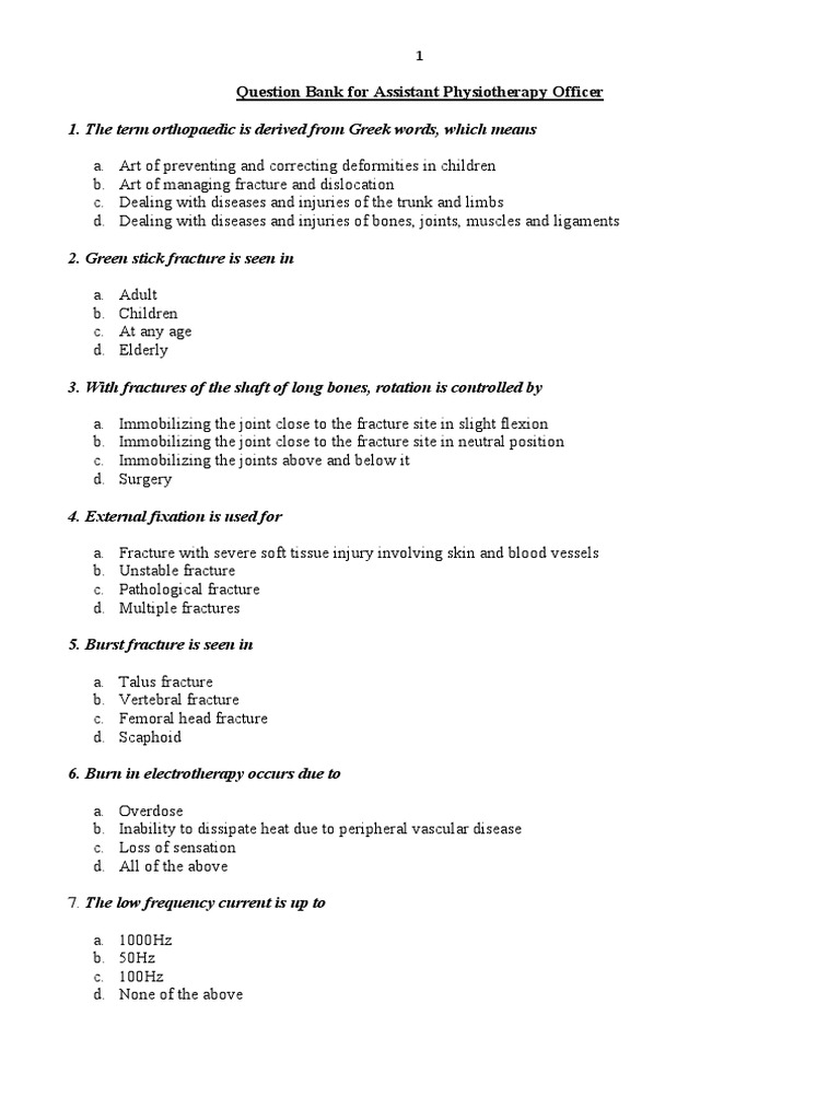 Physiotherapy Officer Exam Prep | PDF | Elbow | Anatomical Terms Of Motion