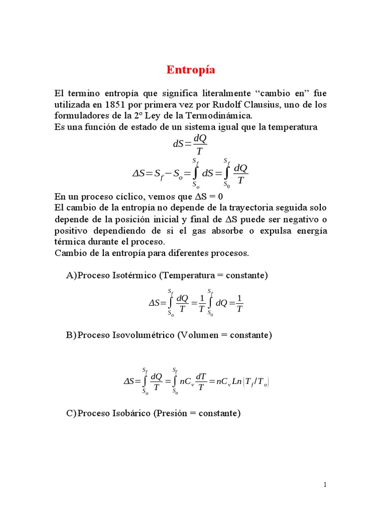 La Entropia Teori y Problemas | PDF | Entropía | Temperatura