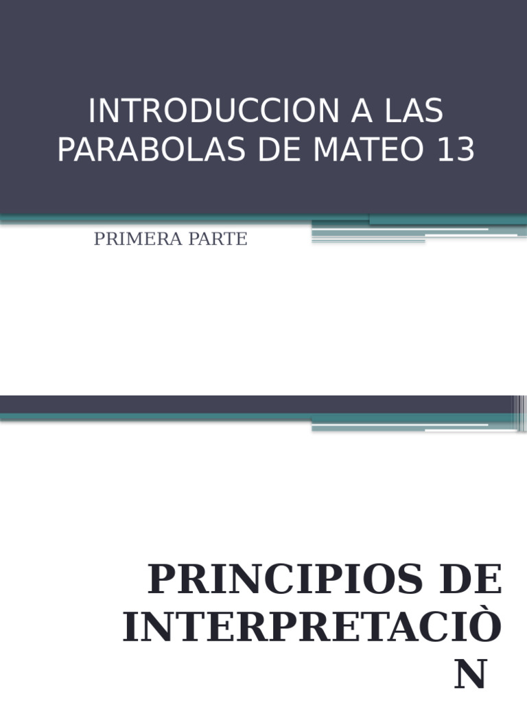 Introduccion A Las Parabolas de Mateo 13 | PDF | Evangelio de Mateo | Jesús