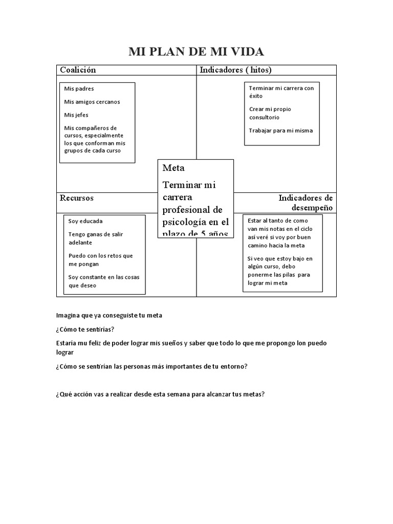 Mi Plan de Mi Vida | PDF