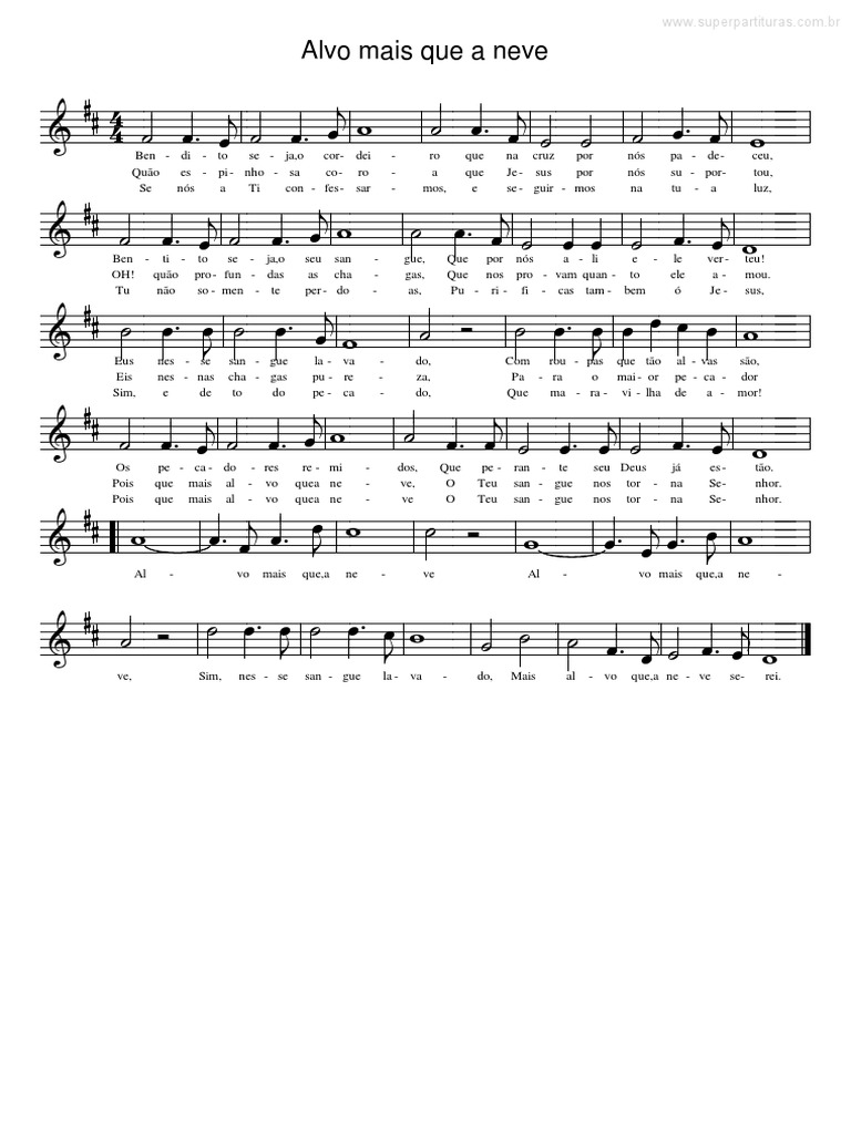 Partitura, Alvo Mais Que A Neve | PDF
