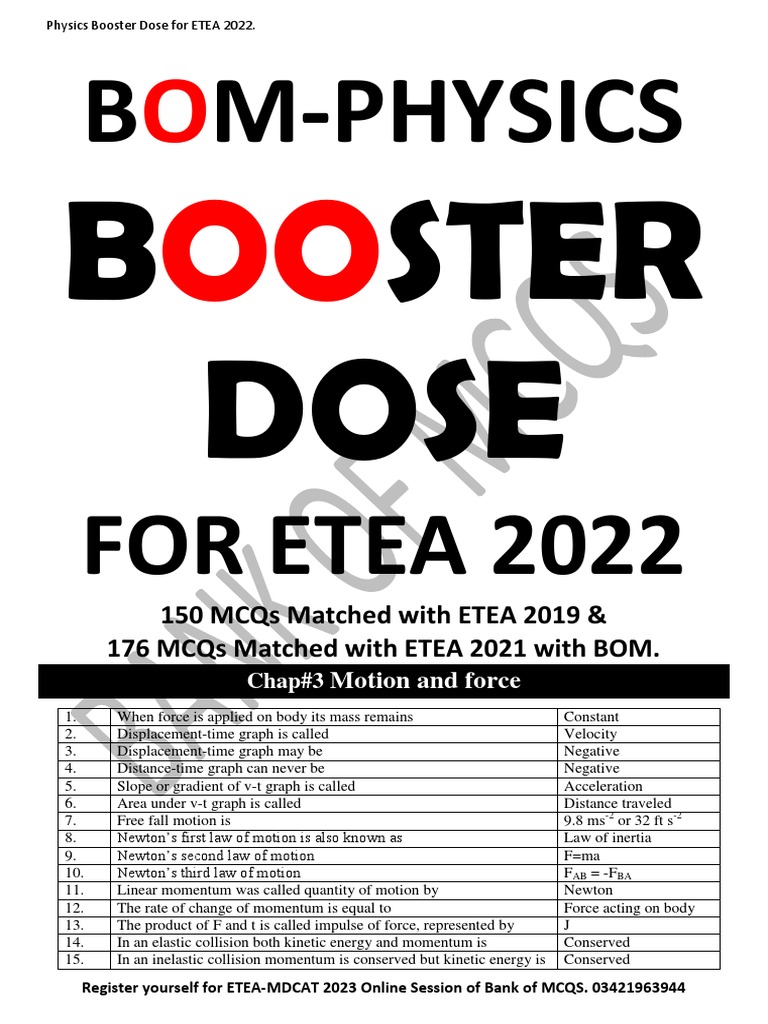 Physics Booster Dose For Eteaa | PDF | Waves | Wavelength