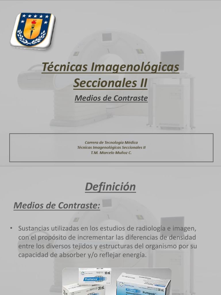 Medios de Contraste en Radiología | PDF | Imagenes medicas | Alergia