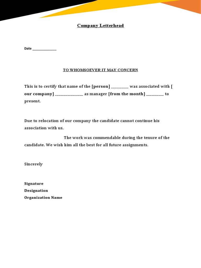 Experience Letter for Manager | PDF