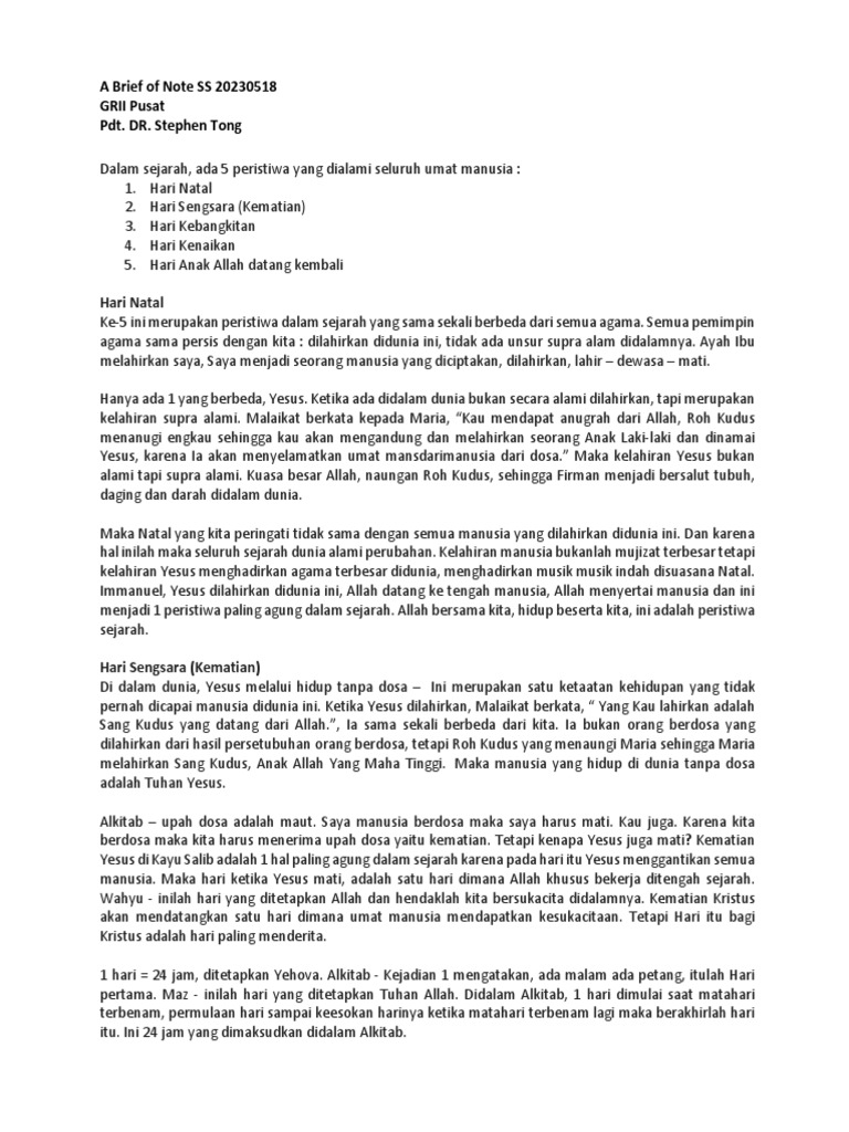 GRII Pusat - Ascension Day | PDF | Filsafat | Agama & Spiritualitas