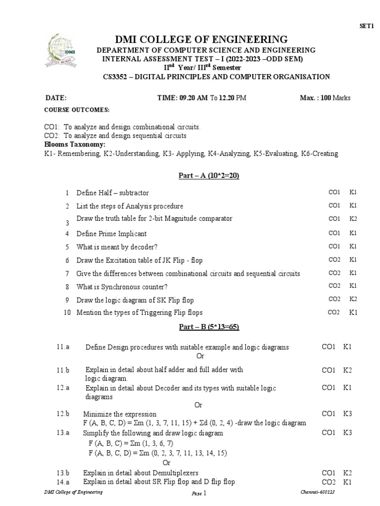 Dpco Iat 1 QP Set1 | PDF | Logic | Applied Mathematics
