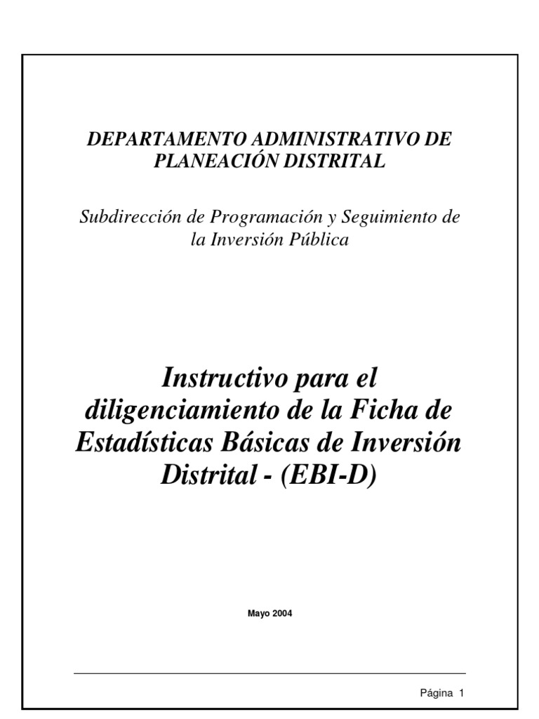 EBI Formato Ficha Ebi-D | PDF | Planificación | Presupuesto