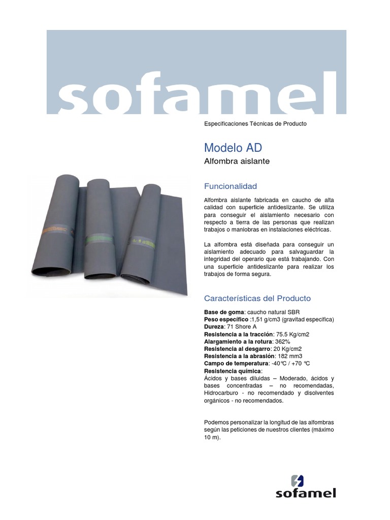 SOFAMEL | PDF | Aislador (Electricidad) | Sector secundario de la economía