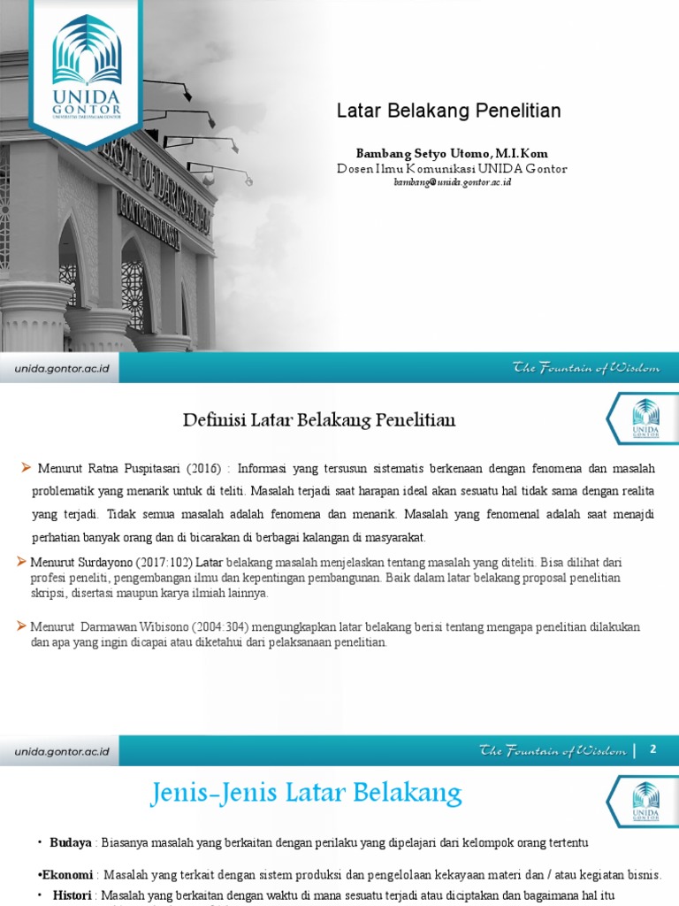 Panduan Latar Belakang Penelitian | PDF | Karier & Perkembangan | Ilmu ...