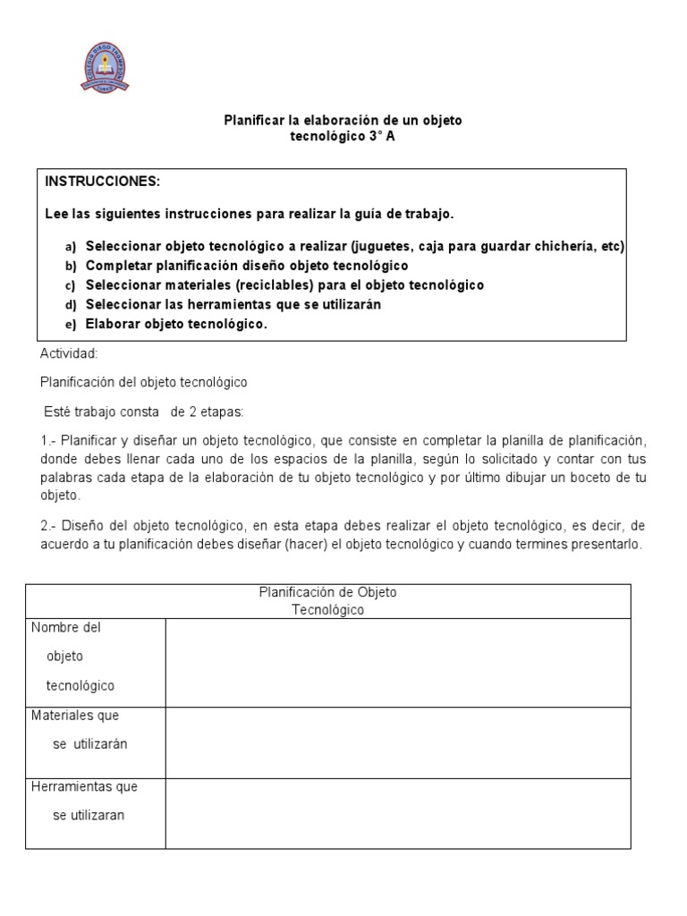 Pauta de Trabajo Tecnología | PDF