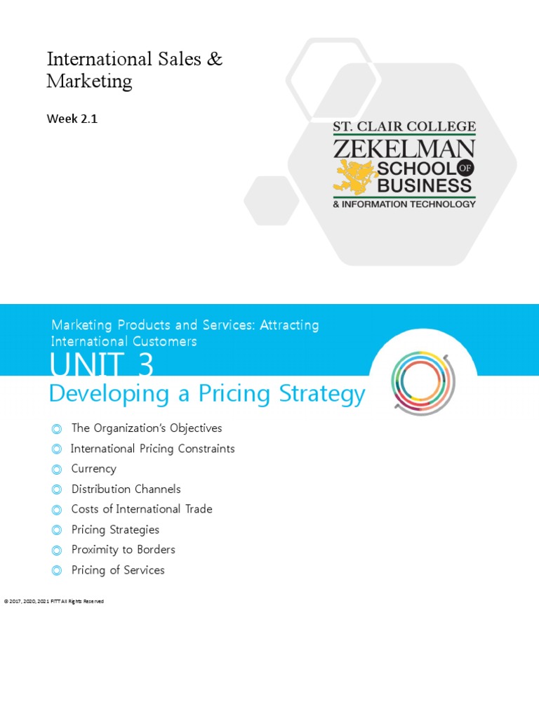 Module 1 Unit 3 Slides Pdf Pricing Exports