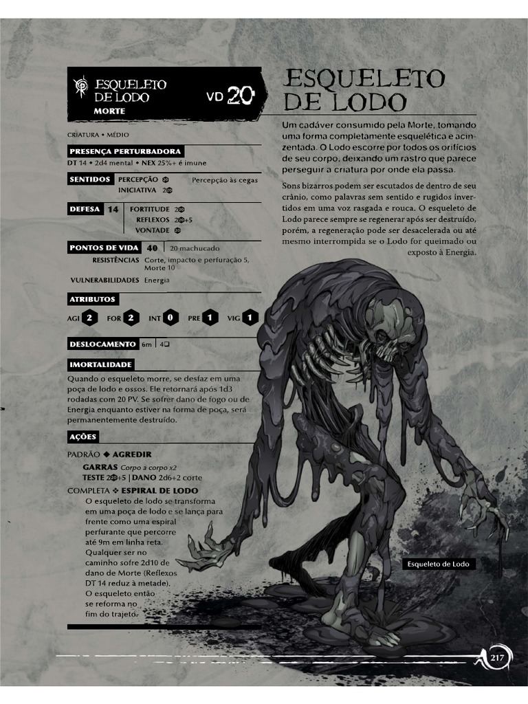 Esqueleto de Lodo FICHA | PDF