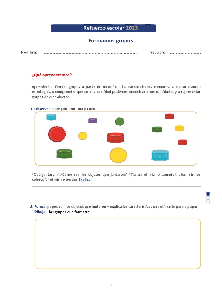 Ficha-Matematica-1ro y 2do | PDF