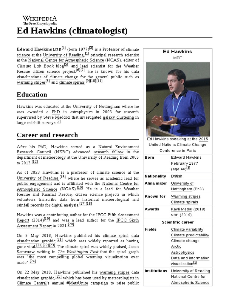 Ed Hawkins (Climatologist) | PDF | Earth Sciences | Climate
