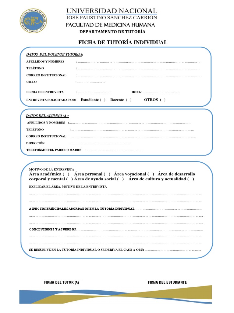 Ficha de Tutoría Individual 2023-1 | PDF Ficha de Tutoría Individual 2023-1 | PDF
