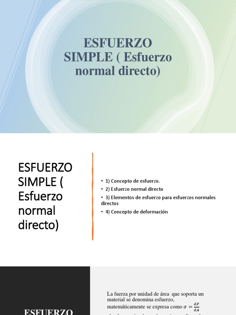 Esfuerzo Simple 2 | PDF | Estrés (Mecánica) | Fuerza