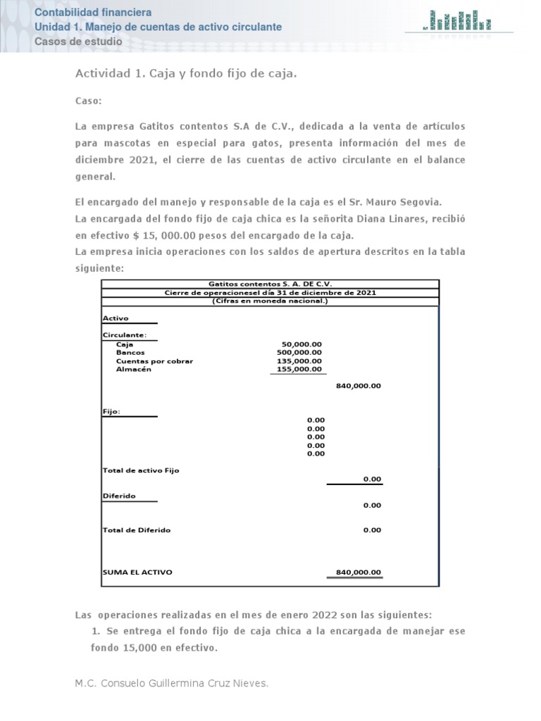 Casos U1 | PDF | Bancos | Contabilidad