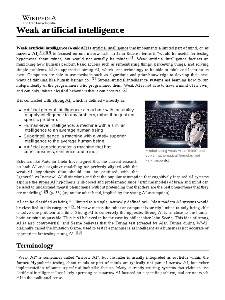Weak Artificial Intelligence | PDF | Applied Mathematics | Theory Of Mind
