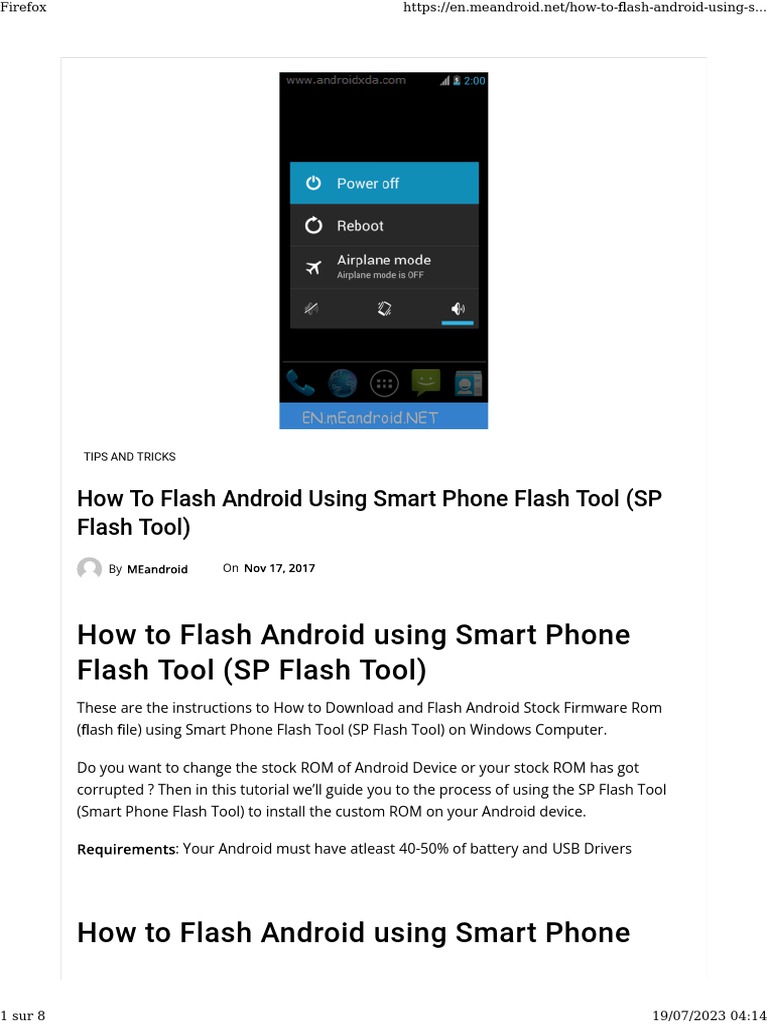 How To Flash Android Using Smart Phone Flash Tool (SP Flash Tool) | PDF | Android (Operating ...