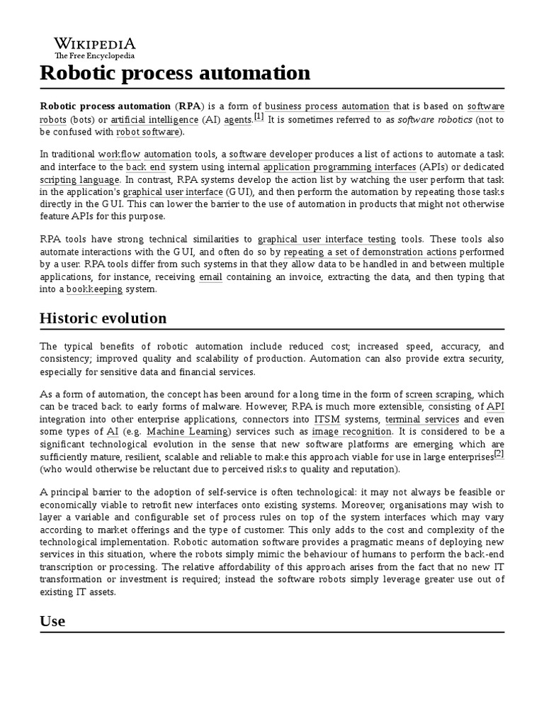 Robotic Process Automation | Download Free PDF | Economies | Computer ...