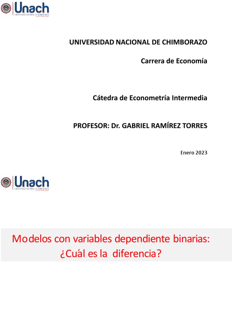 Modelos Logit en Econometría | PDF | Regresión logística | Análisis de ...