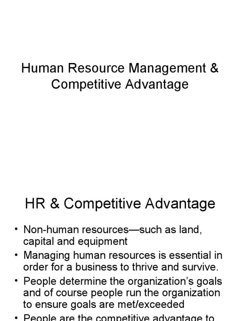 Competitive Advantage of HRM | PDF | Human Resource Management ...