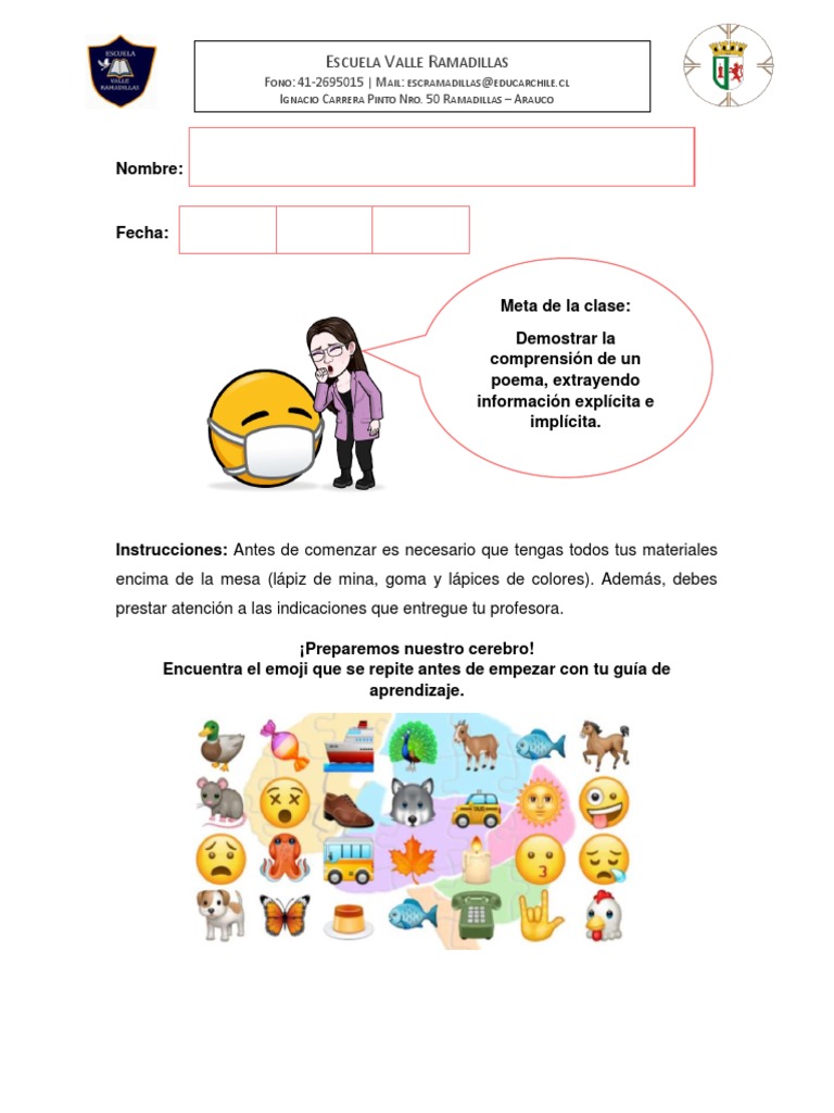 Adaptada Nicolás Guía Lenguaje Poema El Burro Enfermo | PDF