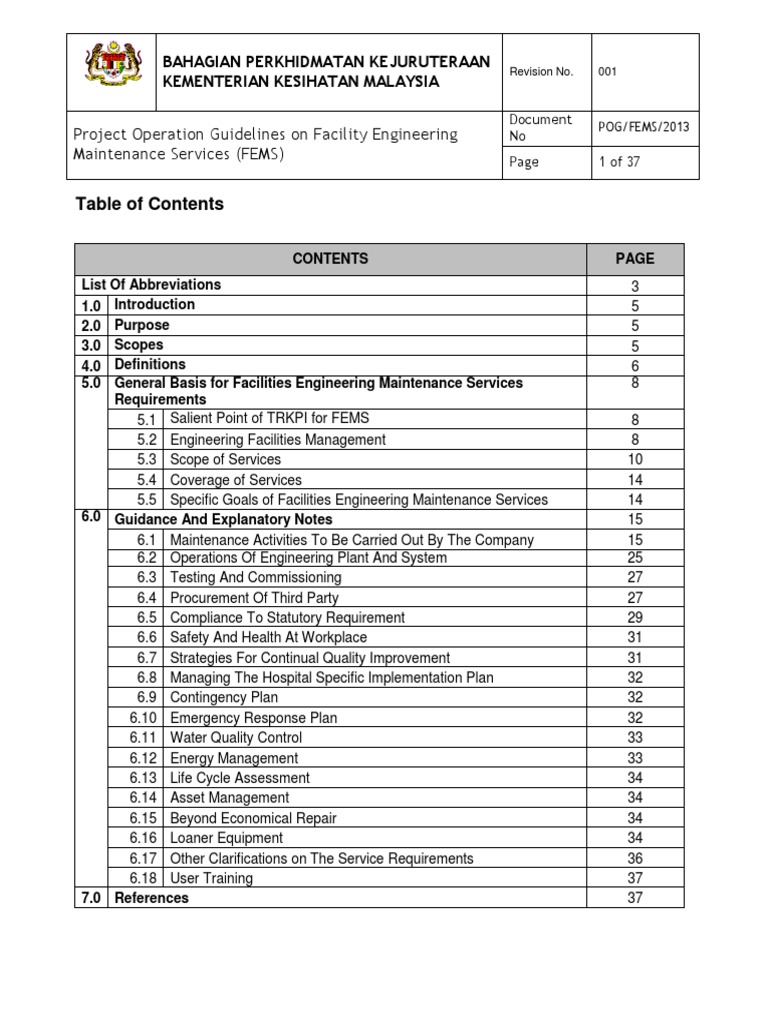 POG On FEMS Project Operation Guidlines, PSK Silo - Tips - Bahagian-Perkhidmatan-Kejuruteraan ...