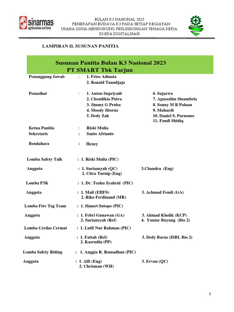 Proposal Bulan K3 Nasional - 2023-8-10 | PDF