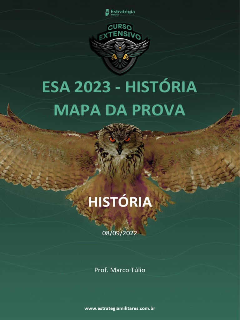 Mapa de Prova ESA 2023 - História - Prof Marco Túlio | PDF | Brasil | Holanda