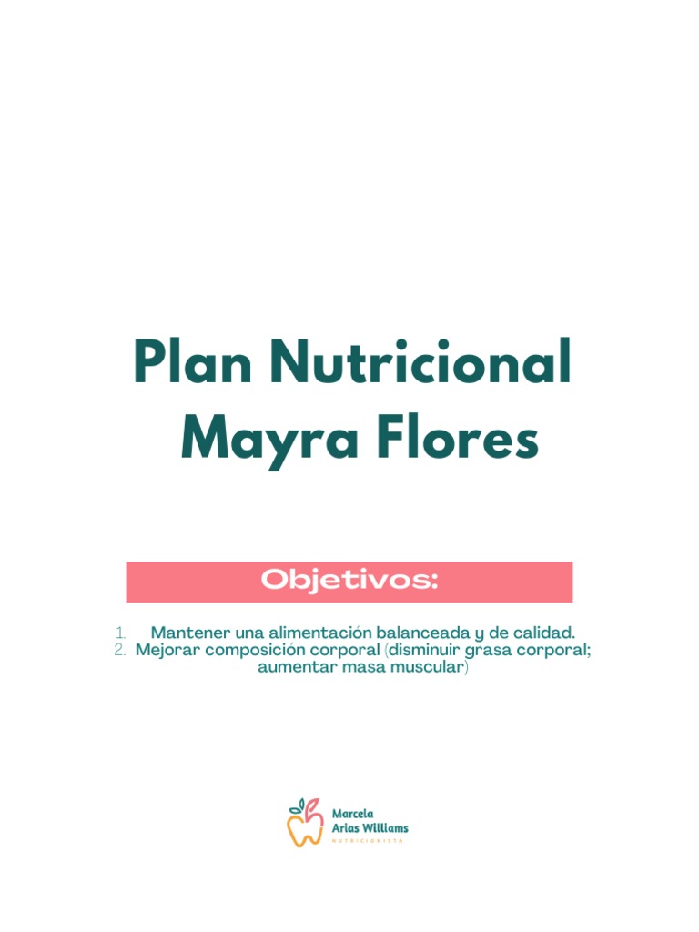 Plan Nutricional 1 - Mayra Flores | PDF | ensalada | Vinagreta