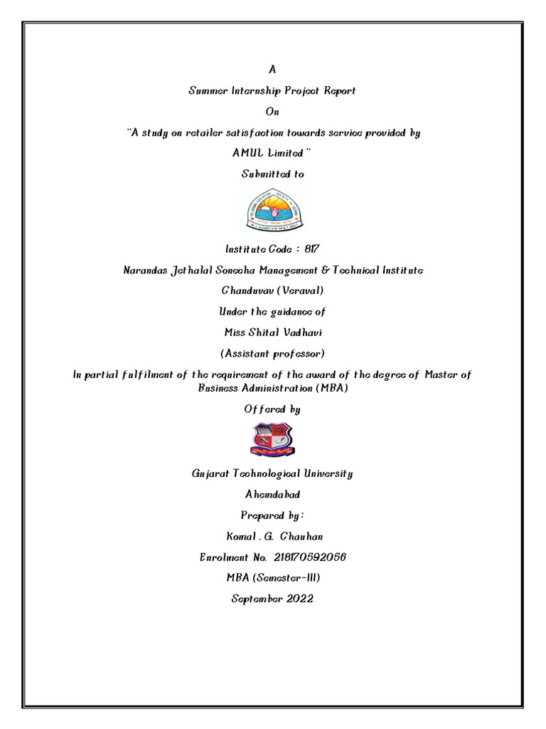 Komal SIP Report Amul LTD 2022 | PDF