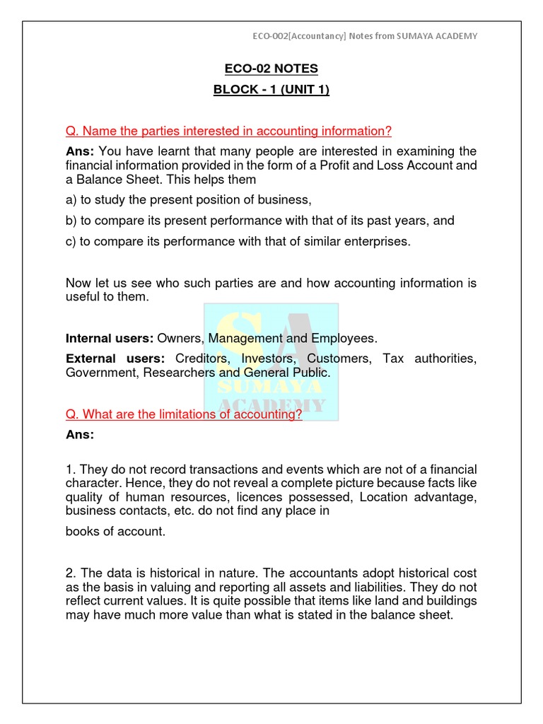 Eco 02 Notes | PDF | Debits And Credits | Expense