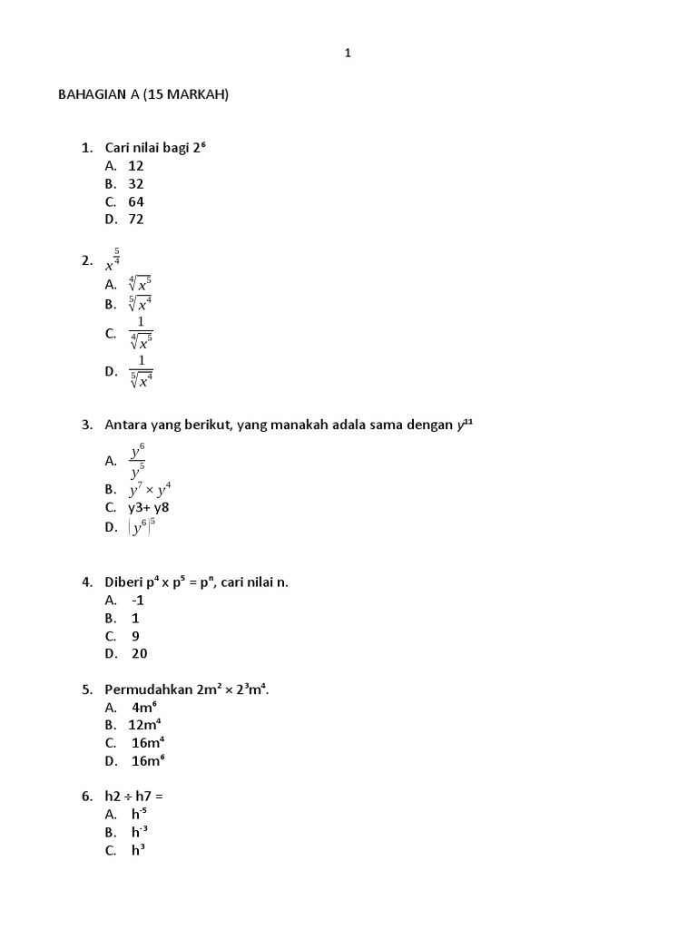 Soalan Tov Math t3 | PDF