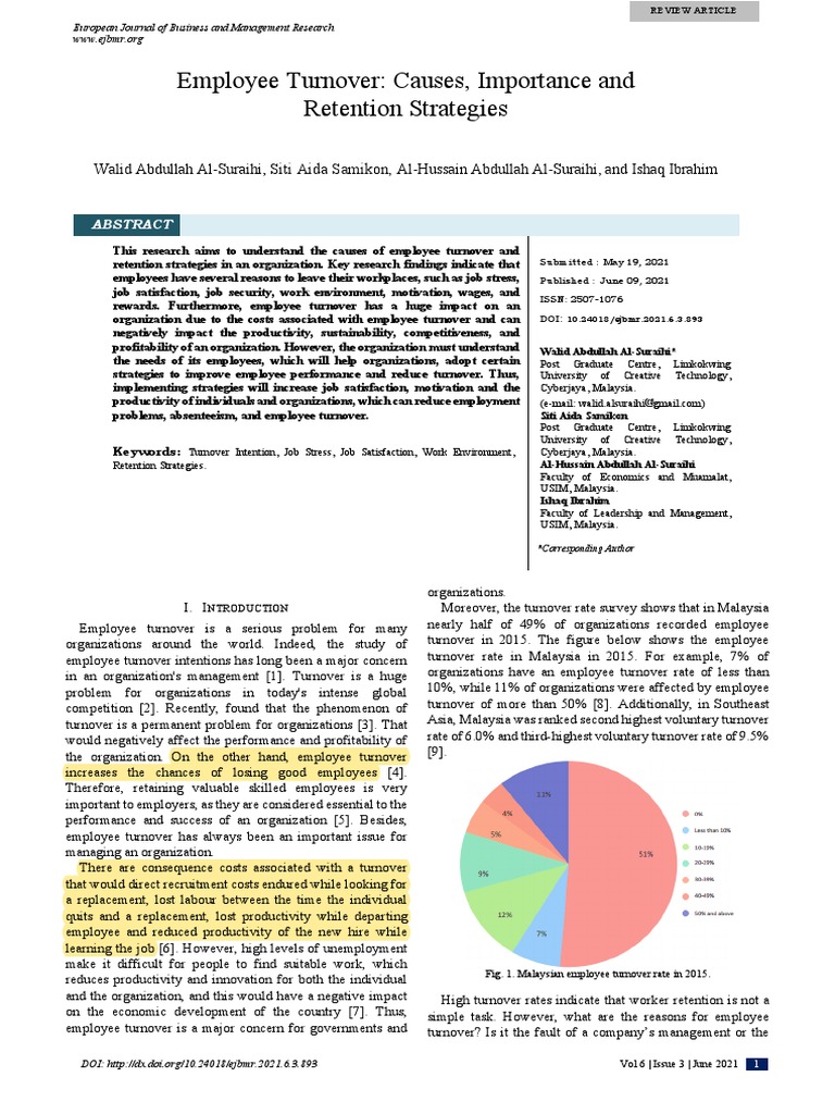 Employee Turnover | PDF | Employee Retention | Job Satisfaction