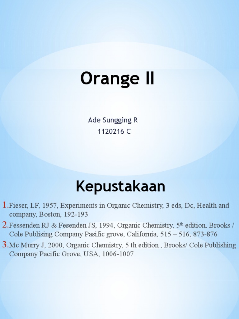 Orange II Fix | PDF | Chemical Substances | Atoms