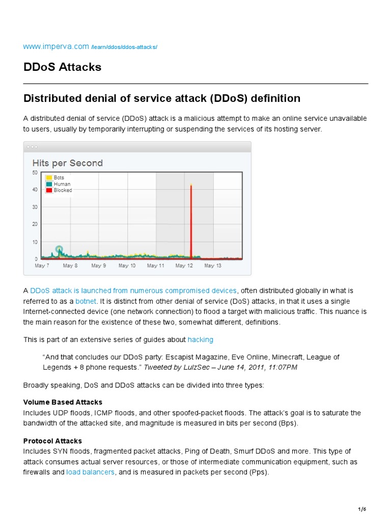 Ddos Attacks Pdf Denial Of Service Attack Transmission Control