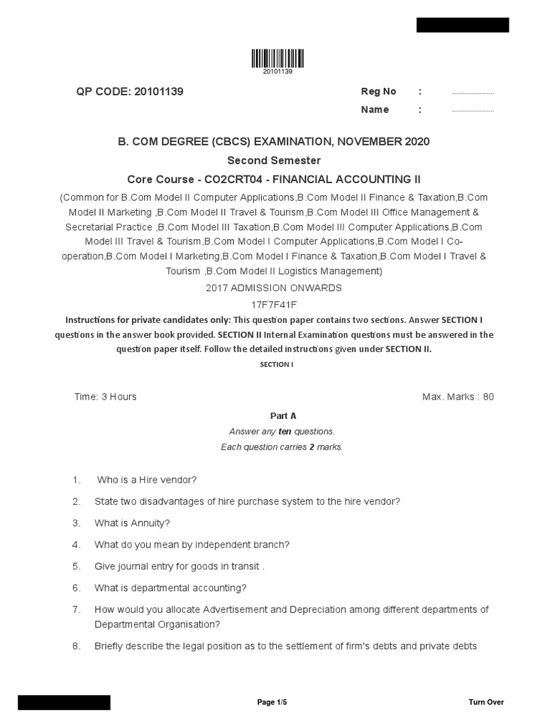 Bcom 2 Sem Financial Accounting 2 20101139 Nov 2020 | PDF | Stocks ...