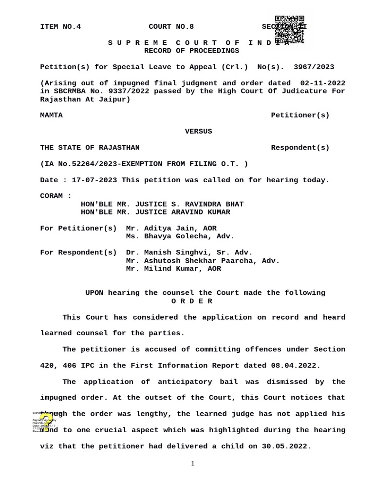 9126 2023 8 4 45109 Order 17-Jul-2023 | PDF | Bail | Justice